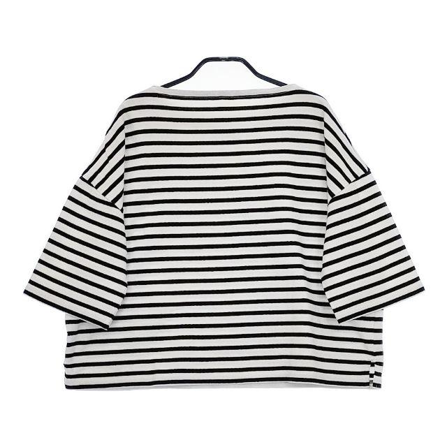 ORCIVAL ボーダー ワイド フランス製 カットソー ホワイト ブラック オーシバル/オーチバル 5-0405S 244571 ...