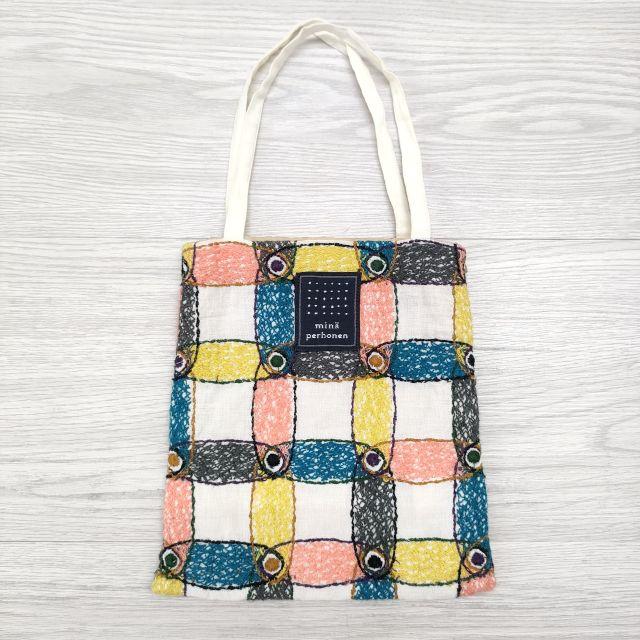 mina perhonen rs9586 cantuccio ミニバッグ コットン トートバッグ ホワイト 多色 ミナペルホネン 4 ...