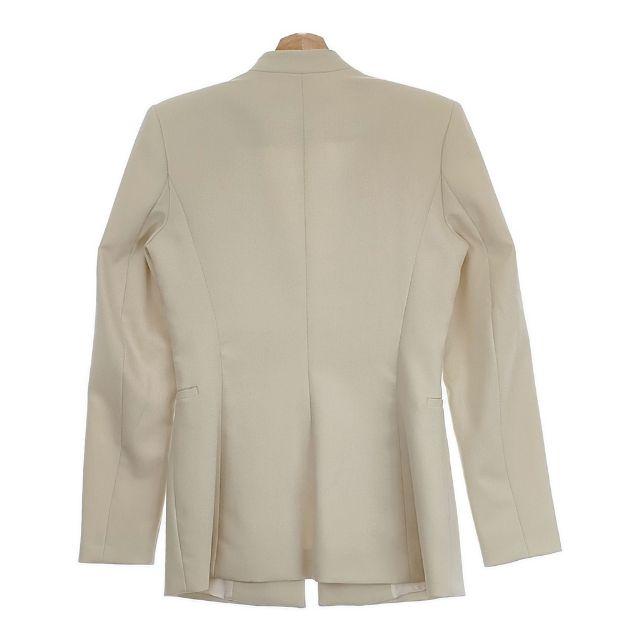 ZARA BASIC カラーレスジャケット フックボタン 肩パッド入り ノーカラージャケット アイボリー ザラベーシック 4-0927T ...