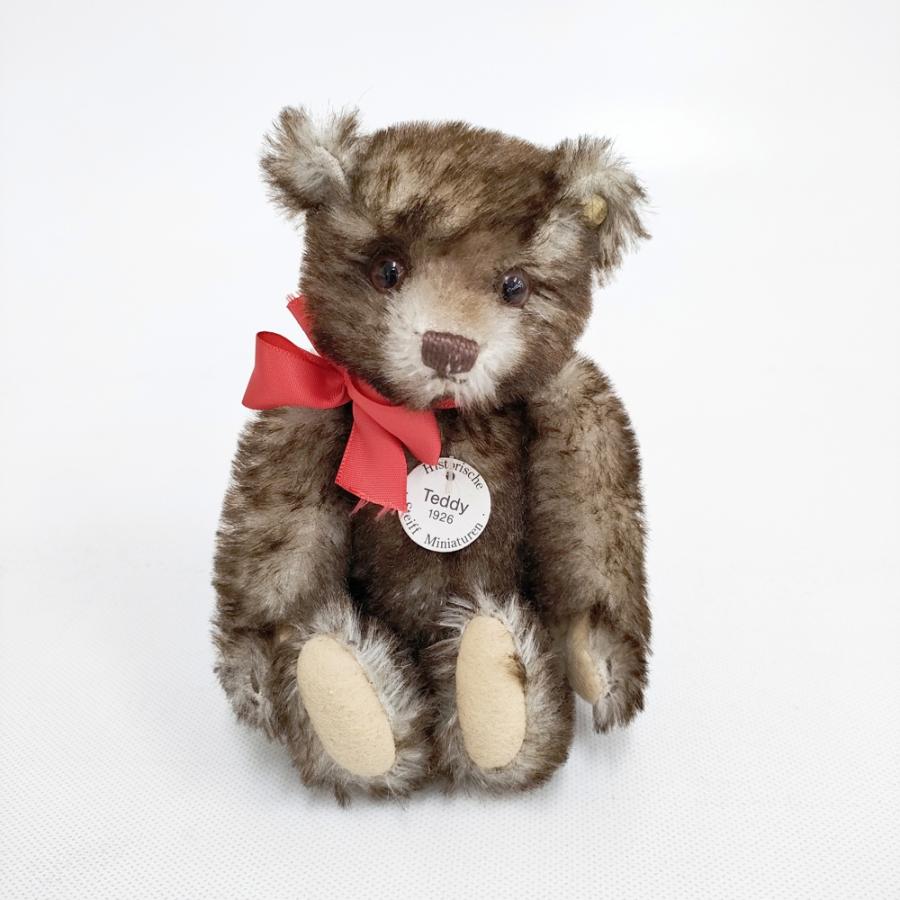 Steiff ヴィンテージ アンティーク Teddy テディベア ぬいぐるみ ブラウン ホワイト シュタイフ 5-0214G 246995 ...