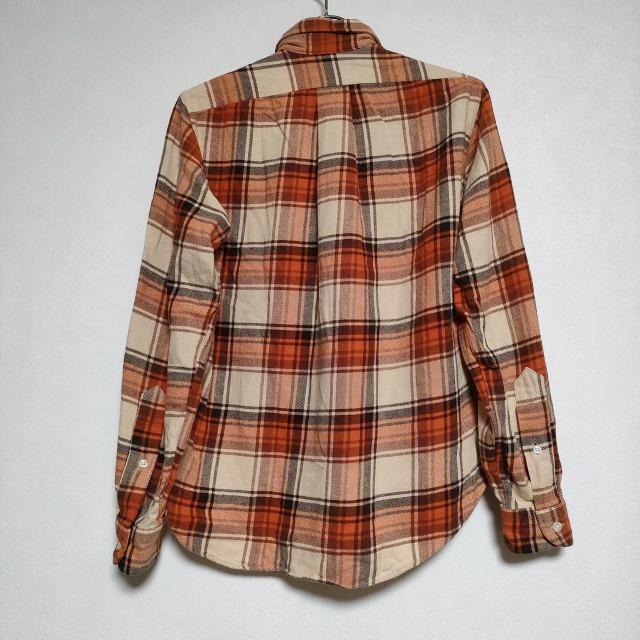 INDIVIDUALIZED SHIRTS フランネル コットン チェック 長袖シャツ オレンジ インディビジュアライズドシャツ 4 ...