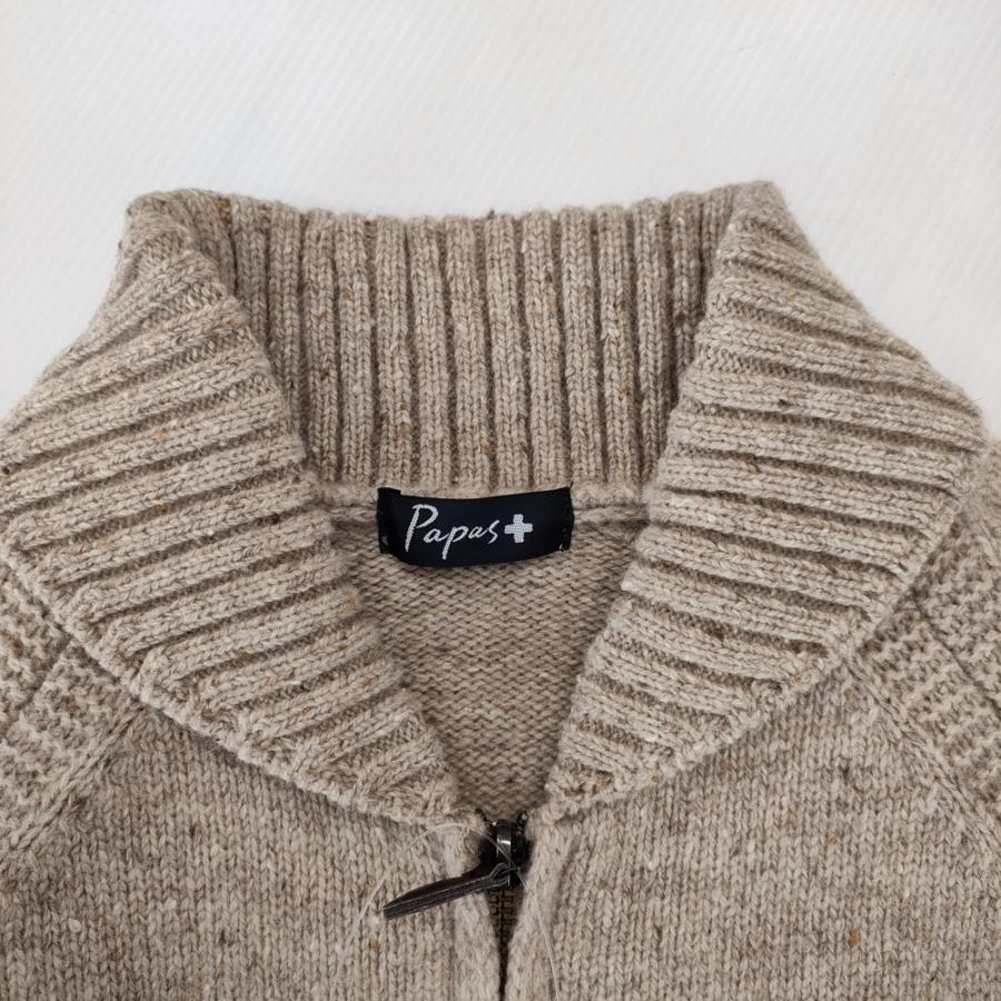 papas D049CKJM001 ジップアップカーディガン ニット ジャケット
