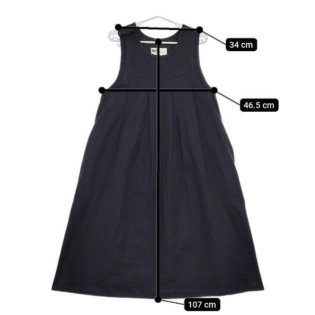 MHL. ノースリーブ CONTRAST WRAP COTTON 595-1256500 ワンピース ネイビー レディース エムエイチエル【中古】5-0521S∞ MHL.（エムエイチエル） ノースリーブ CONTRAST WRAP COTTON 595