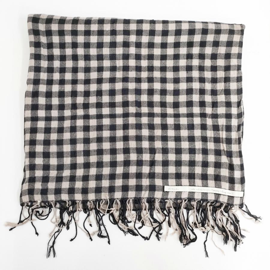 nitca チェック マフラー 大判 ストール ベージュ ブラック ニトカ 5-0109T 254300 : ブランド古着の専門店 ジージー ...