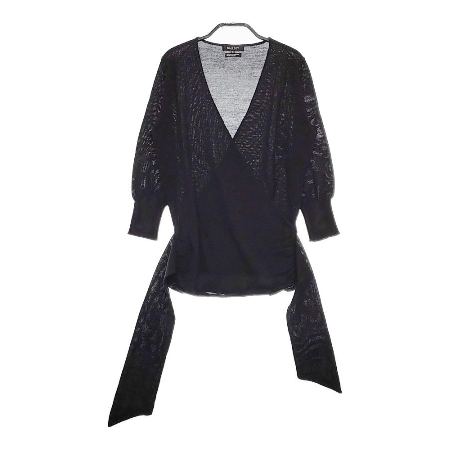 BALLSEY ウール サイズ38 リボン カシュクール プルオーバー セーター ニット ブラック ボールジー 5-0107T 255308 ...