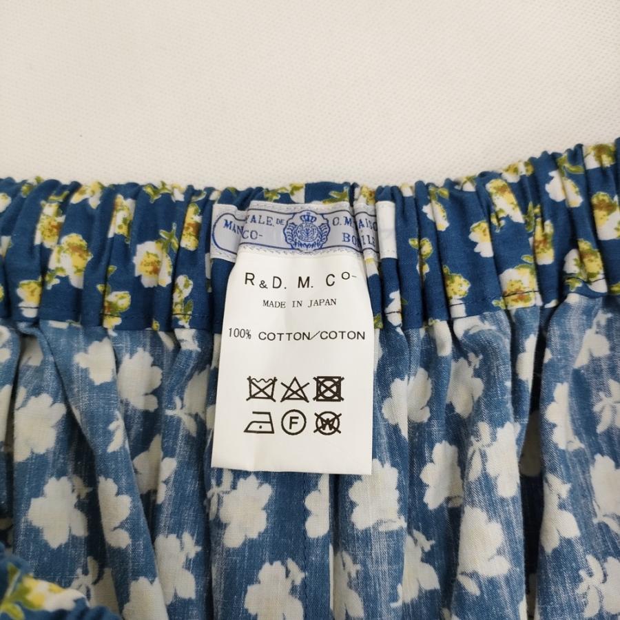 R&D.M.Co- NURSERY PRINT 花柄 ワイドイージー パンツ ブルー イエロー レディース オールドマンズテーラー【中古】5-0325M♪ R&D.M.Co- NURSERY PRINT 花柄 ワイドイージー パンツ ブルー イエロー