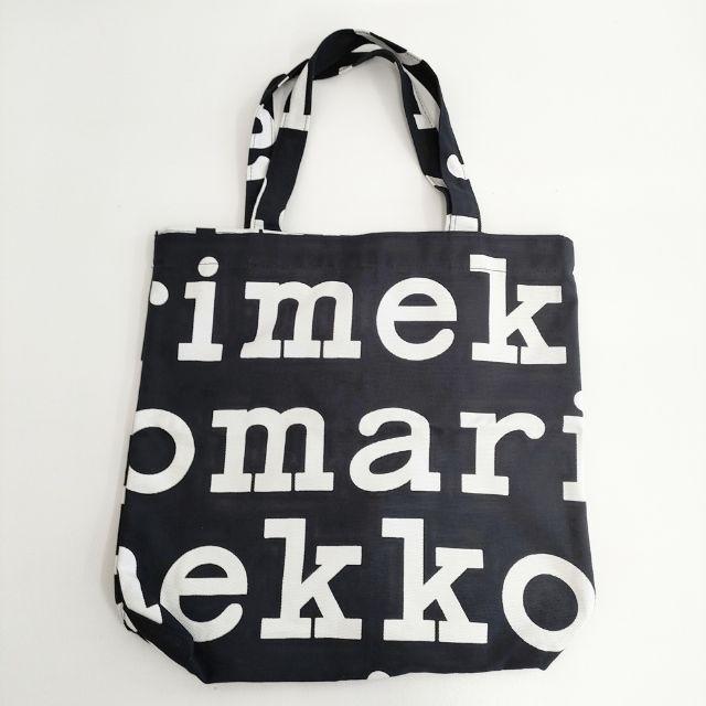 marimekko LOGO NOTKO 定価16500円 ロゴ ノトゥコ コットンキャンバス トートバッグ ブラック マリメッコ 5 ...