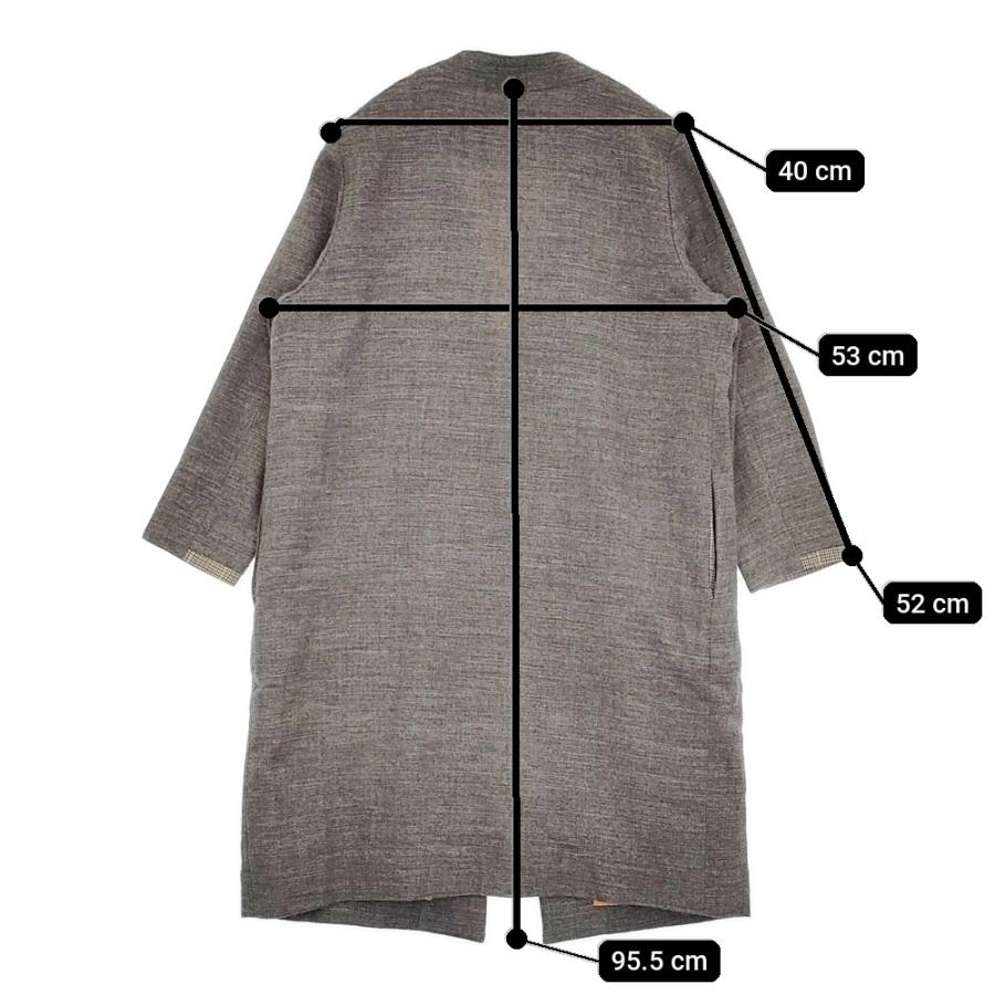 Pal’las Palace ウールリネン 十日 TFC0-2607C SW サイズ0 ノーカラー コート グレー レディース パラスパレス【中古】5-0920T♪ Pal'las Palace（パラスパレス） ウールリネン 十日 TFC0-2607C SW