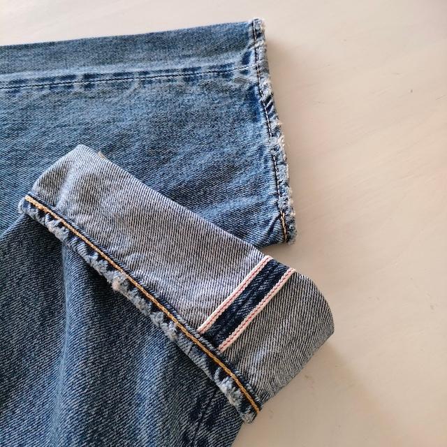BRU NA BOINNE セルビッチデニム No 7305 加工 てんとう虫刺繍 BRU NA BOINNE セルビッチデニム No 7305 加工 てんとう虫刺繍