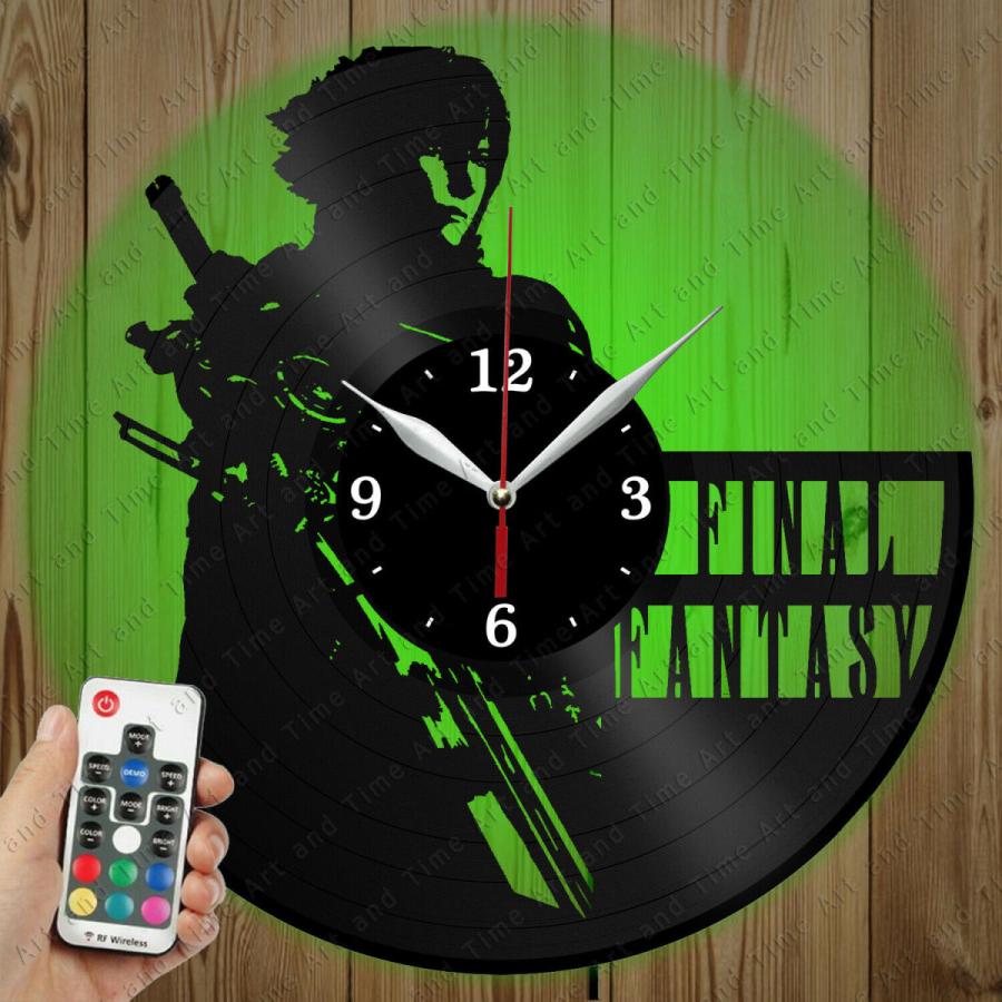掛け時計 LED Vinyl Clock Final Fantasy Wall Decor Art Original Gift 410 : 華 ...