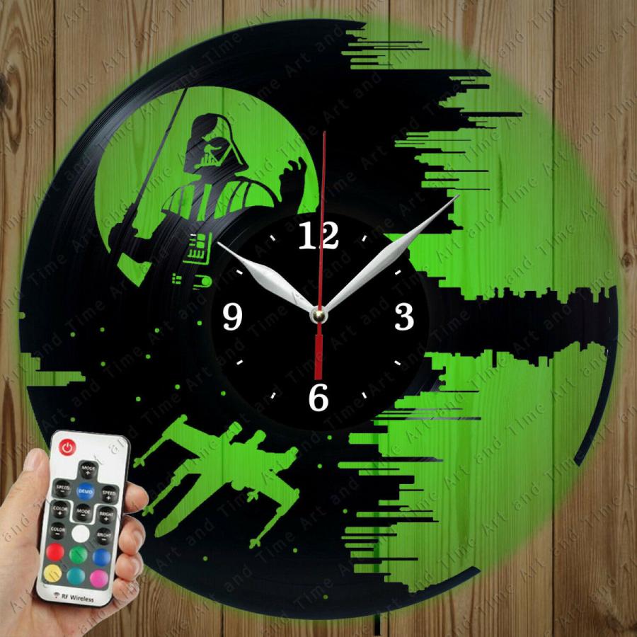 掛け時計 LED Vinyl Clock Star Wars Wall Decor Art Original Gift 312 : 華商店 ...