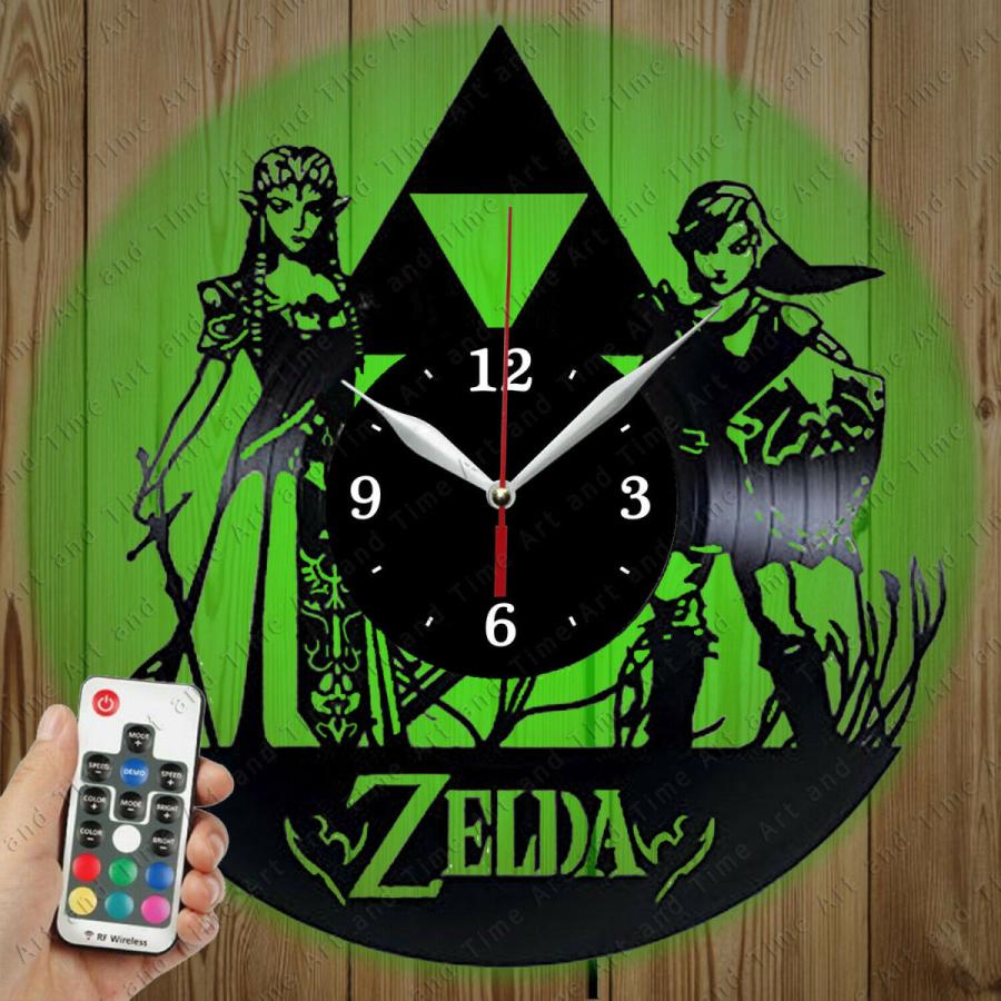 掛け時計 LED Vinyl Clock The Legend of Zelda Wall Decor Art Original Gift ...