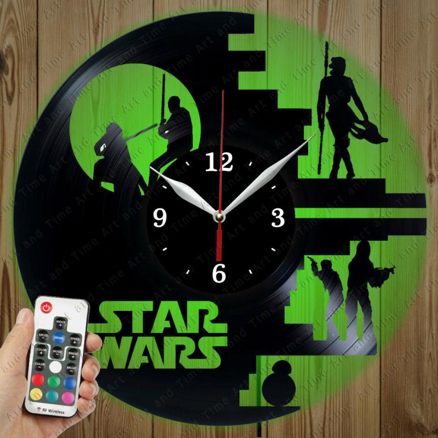掛け時計 LED Vinyl Clock Star Wars Wall Decor Art Original Gift 198 : 華商店 ...