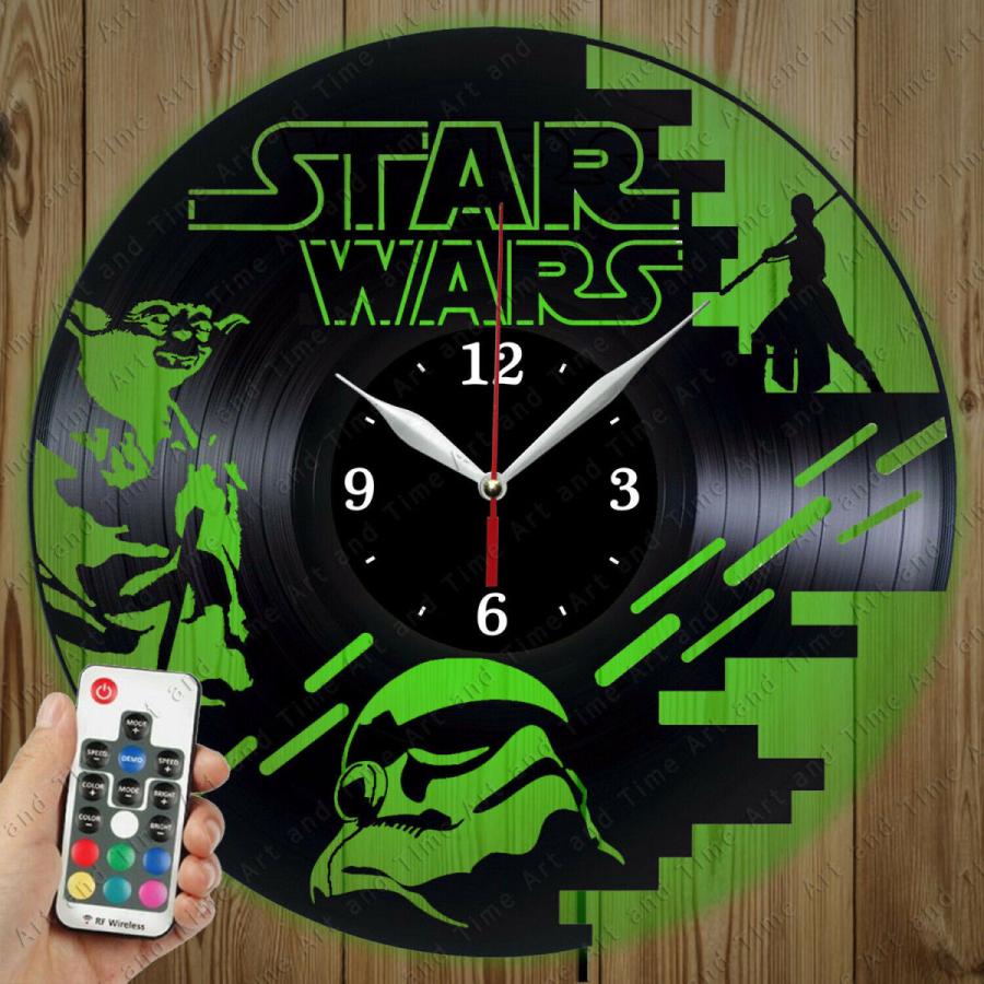 掛け時計 LED Vinyl Clock Star Wars Wall Decor Art Original Gift 38 : 華商店 ...