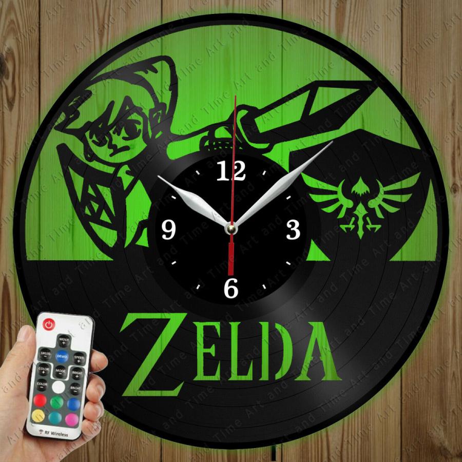 掛け時計 LED Vinyl Clock The Legend of Zelda Wall Decor Art Original Gift ...