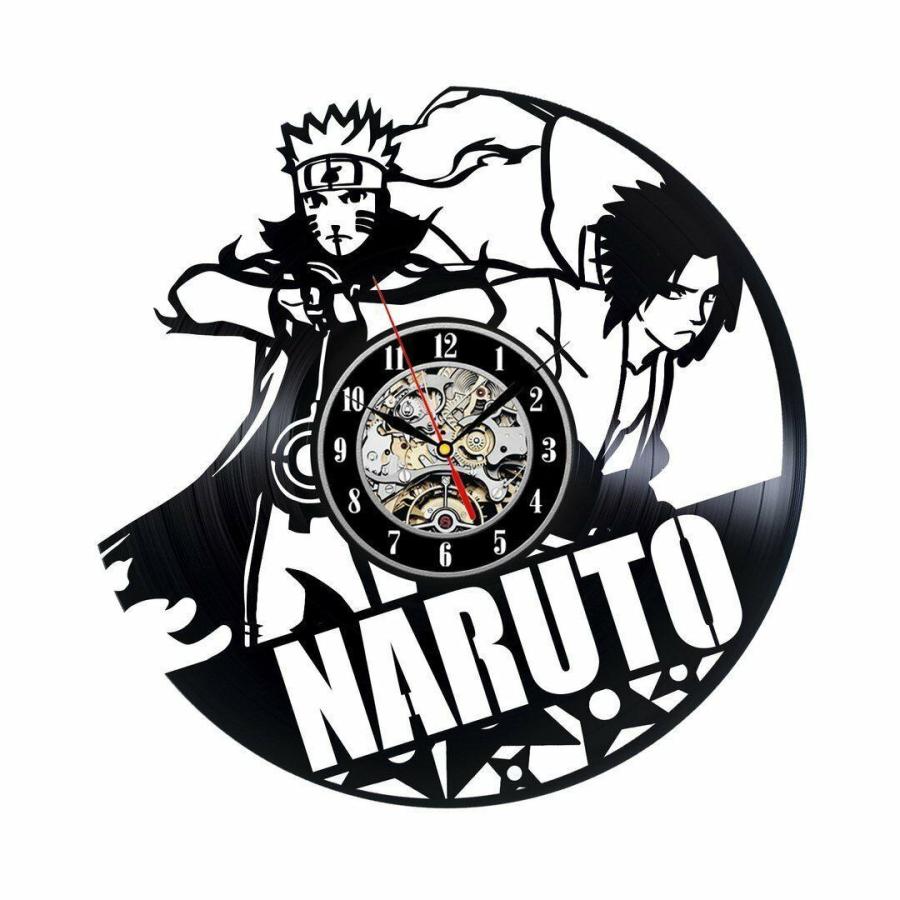 掛け時計 Vinyl CD Wall Clock Modern Design Naruto Clocks Cartoon Wall Watch ...