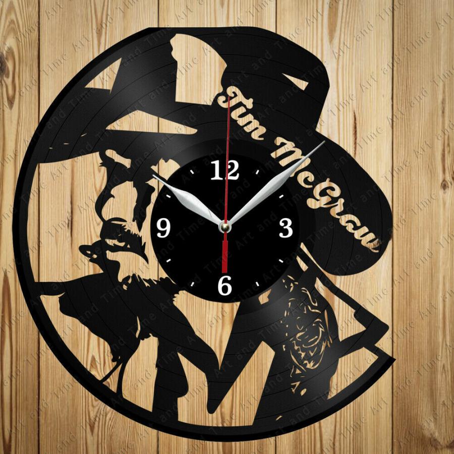 掛け時計 Vinyl Clock Tim McGraw Original Record Art Home Decor Handmade ...