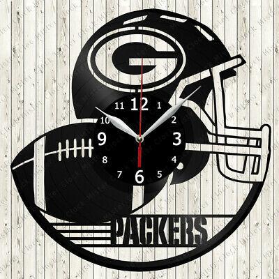 掛け時計 NFL Green Bay Packers Vinyl Record Wall Clock Decor Handmade 6566 ...
