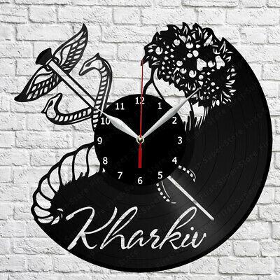 掛け時計 Kharkiv Vinyl Record Wall Clock Home Fan Art Decor 12'' 30 cm 5522 ...