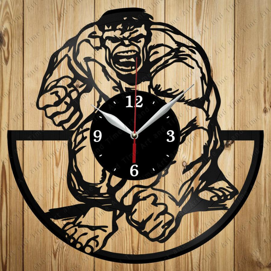 掛け時計 Vinyl Clock Hulk Comics Cartoon Handmade Decor Art Original ...