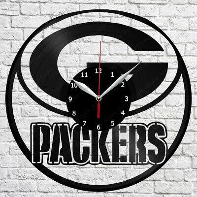 掛け時計 Green Bay Packers Vinyl Clock Record Wall Decor Fan Art Home 3152 ...