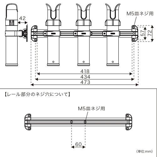 BMO□SUS連ロッドホルダー 3連(20A0032) BMO 釣り フィッシング
