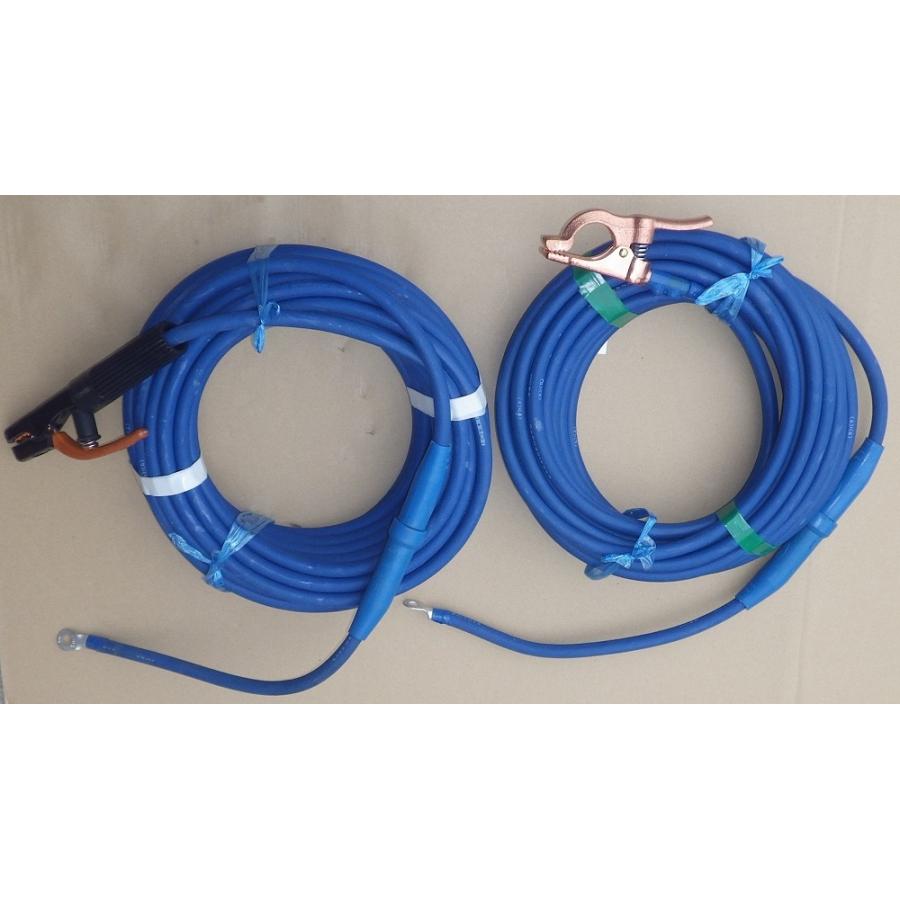溶接 キャブタイヤケーブル 青 安全ホルダー側 20m + アースクリップ側 トータル 40m ジョイント付 : kikaihanbai-2 - 通販 - Yahoo!ショッピング