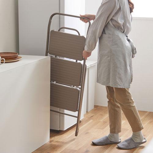 IRIS OHYAMA アイリスオーヤマ 折りたたみステップ 3段 チャコール OSU-3R 踏み台 腰かけ 脚立 折り畳み 室内 屋外 多用途 : よろずやマルシェYahoo!ショッピング店 ...