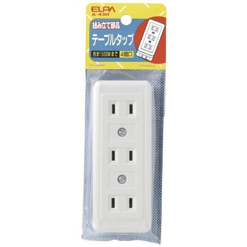 エルパ (ELPA) テーブルタップ 電源タップ 125V 15A 4個口 A-43H : Mabyco - 通販 - Yahoo!ショッピング