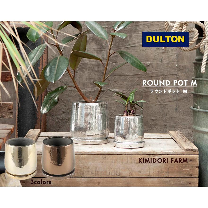 DULTON ROUND POT ラウンドポット M 4号鉢サイズ シャイニーカラー 植木鉢 テラコッタ ブロンズ ゴールド シルバー bronz gold silver 鉢植え ガーデニング ...