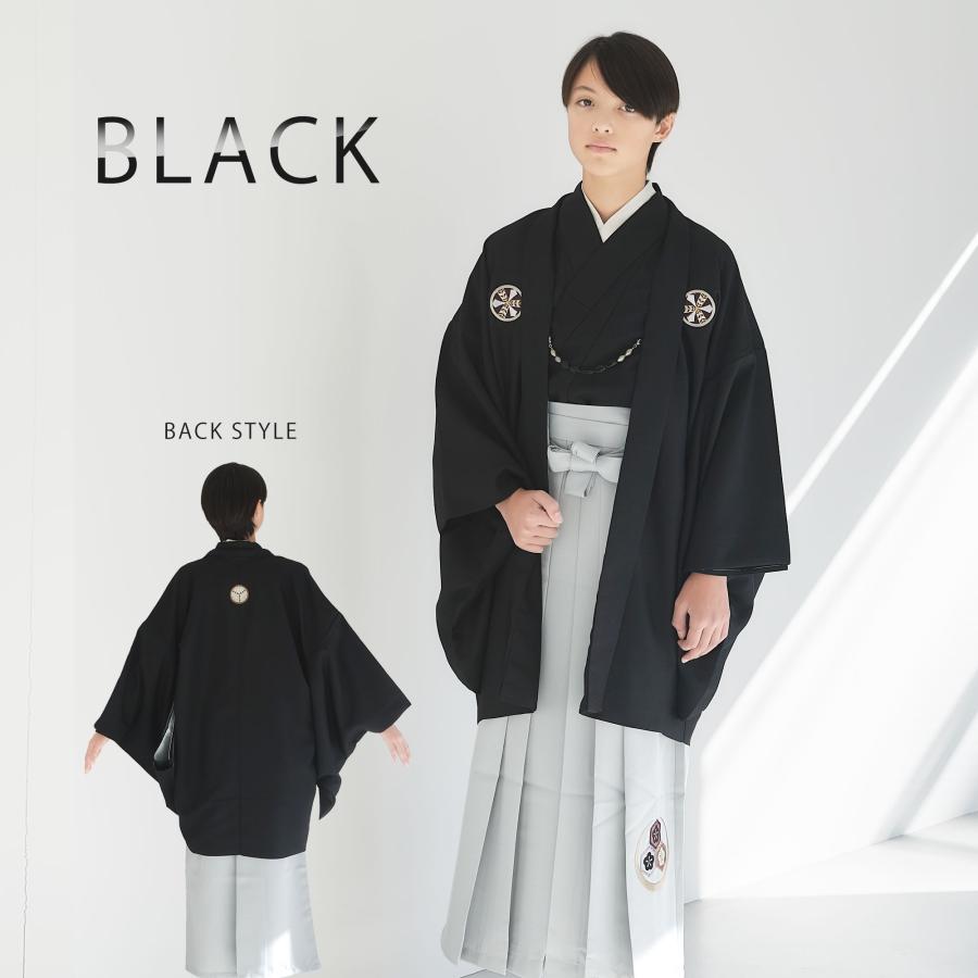 春 小学校 男児 卒業袴 羽織 紋付 着物【レンタル 貸衣装 】 ジュニア アンサンブル 10点フルセット 黒 ブラック ホワイト 【9歳 10歳 11歳 12歳 13歳 子供 男児 着物 】正月 卒園【往復送料無料】 新品足袋プレゼント 150cm〜160cm適応 ブランド NISHIORI レンタル商品 小学校 男児 卒業袴 羽織 紋付 着物 ジュニア