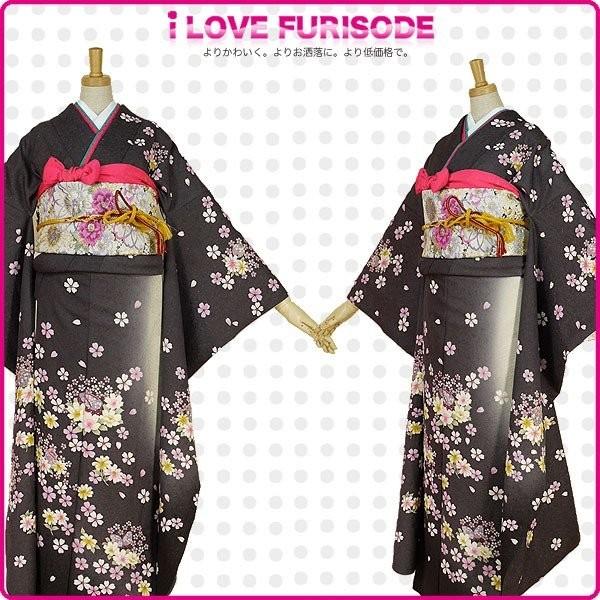 NISHIORI レンタル商品 振袖 フルセット 貸衣装 ブラック black系 No.406 適応身長：150〜165cm位 : 和装通販 西織 - 通販 - Yahoo!ショッピング
