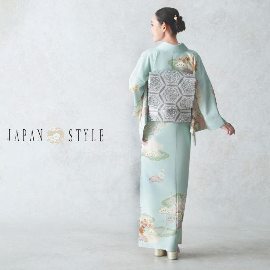 NISHIORI JAPAN STYLE 訪問着 レンタル 着物レンタル 貸衣装 フルセット 画像の帯がセット 付下げ フルセットレンタル 青 水色 松竹梅 古典 No.0325 : 和装通販 ...