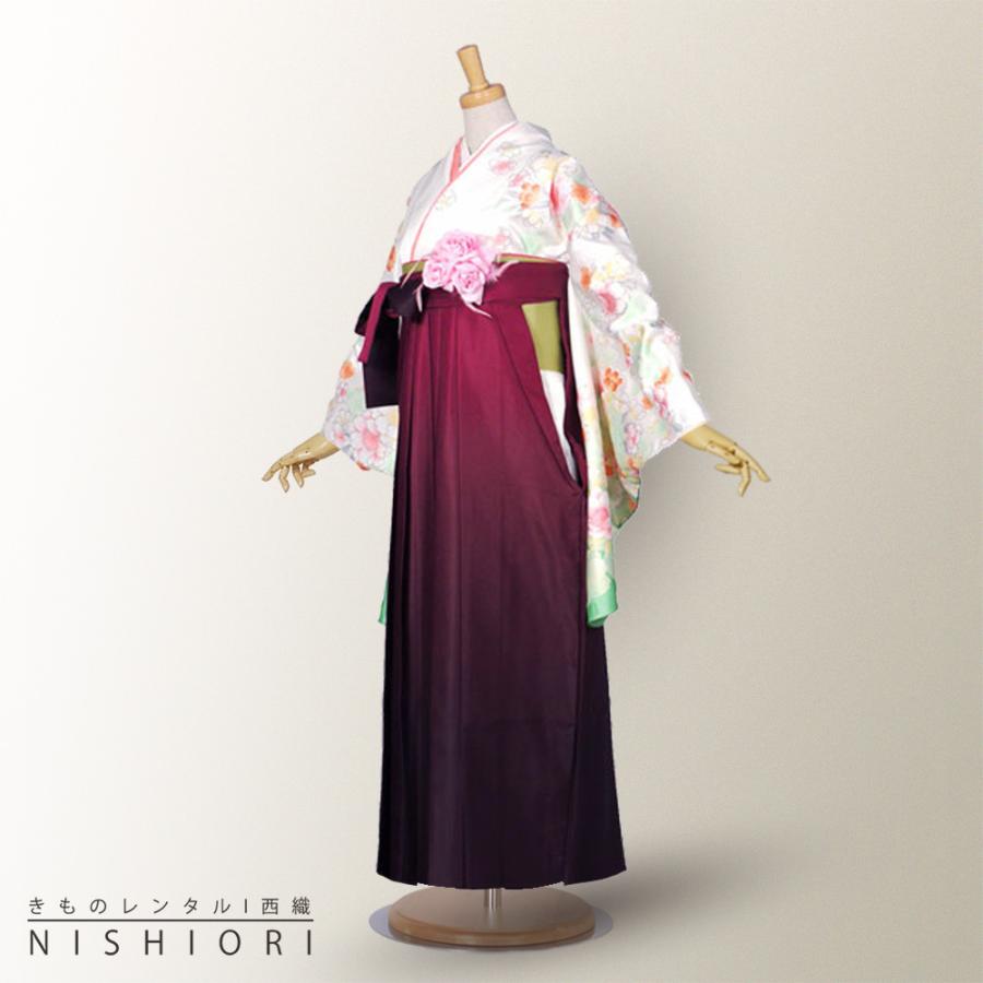 NISHIORI 二尺袖 着物 袴 レンタル商品 貸衣装 Lサイズ 袴 LLサイズ 白