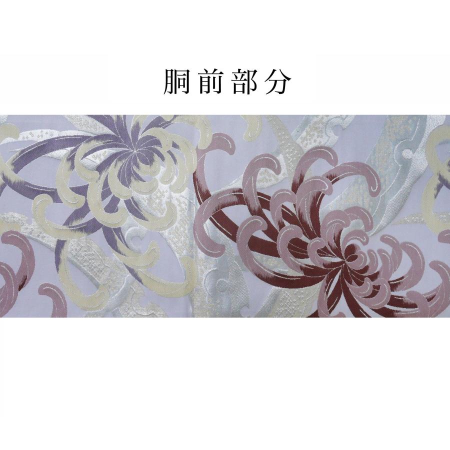 NISHIORI 西陣 帯 袋帯【花柄 ホワイト 白 シルバー 乱菊 雪輪