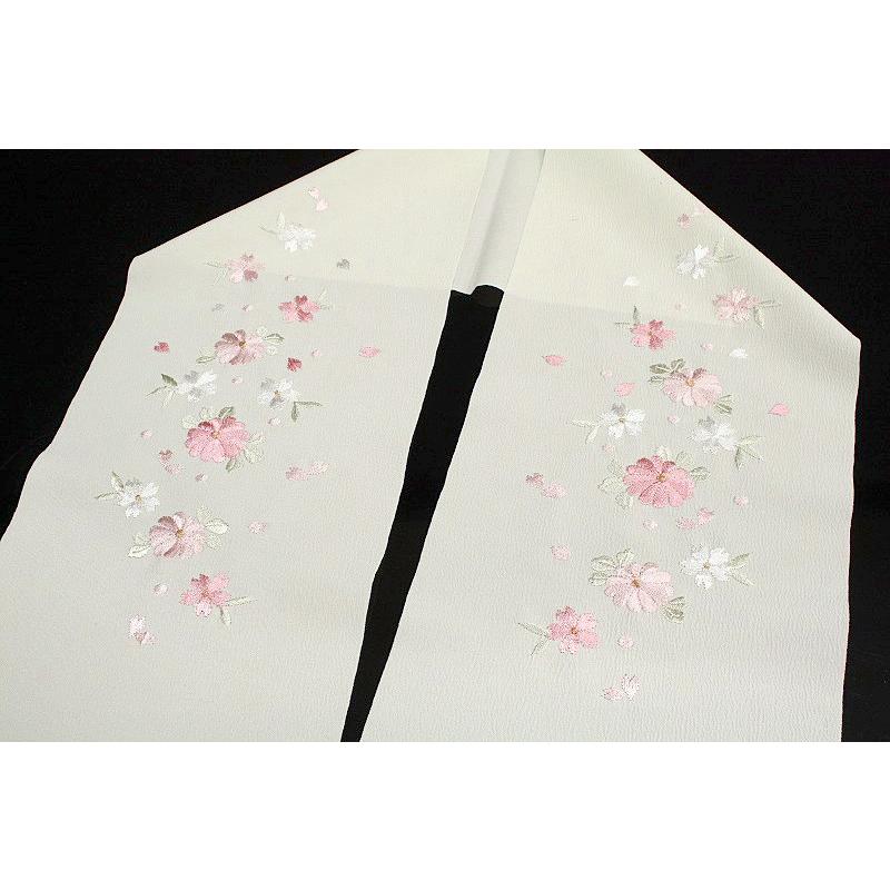 半衿 成人式 生成り色 菊 桜 半襟 刺繍 おしゃれ半衿 エレガント お洒落着 ポリエステル 和装 着物 k2294 : 着物ちどり - 通販 ...