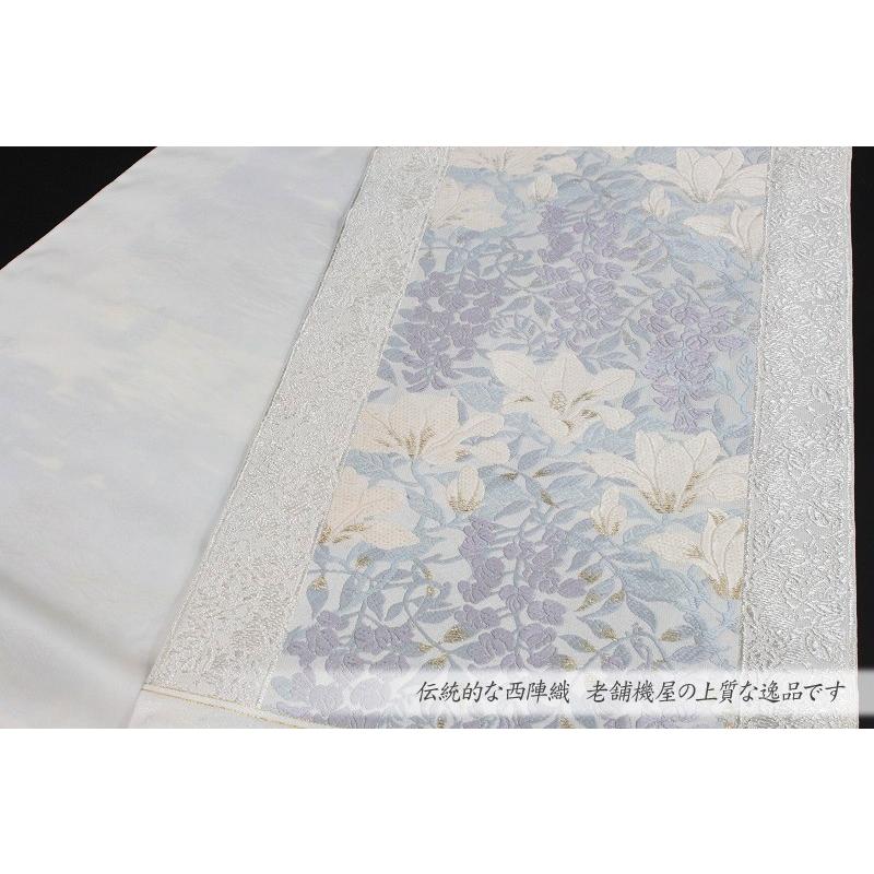 在庫処分 袋帯 山口美術織物 唐織 新品 正絹 金銀糸 白地 果実 在庫処分 袋帯 山口美術織物 唐織 新品 正絹 金銀糸 白地 果実