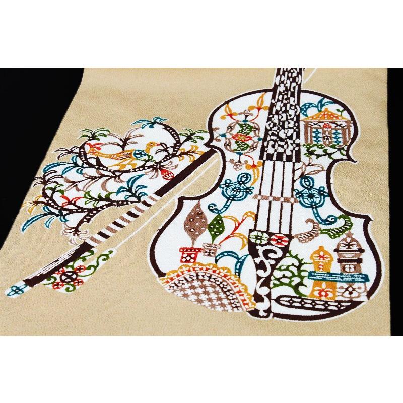 栗山吉三郎 栗山紅型名古屋帯 ベージュ ヴァイオリン 正絹 新品 未使用品 九寸 和装 着物 y712 : 着物ちどり - 通販 - Yahoo!ショッピング