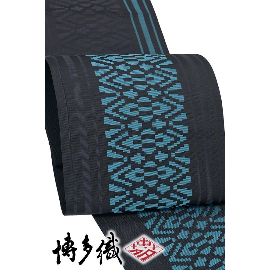 着物だいやす 554 八寸名古屋帯 本場筑前博多織 独鈷 献上柄 黒地×花浅葱色【送料無料】【新品】 : 着物だいやす - 通販 ...