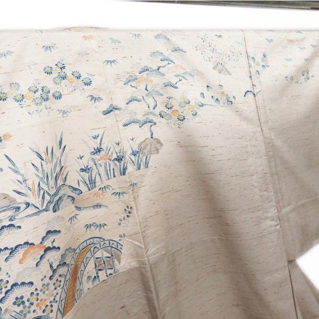 【FINAL PRICE】 ★きもの北條★ 特選 単衣 誉田屋源兵衛 ぜんまい紬 茶屋辻文様 トール 白茶系色 着物 A760-12 L 【中古】 : 着物 中古 リサイクル 帯の きもの北條 ...