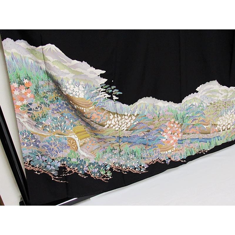 黒留袖 正絹 一越 比翼 落款 京加賀 山郷風景 156cm前後ベスト 美品 : kimonoマルイチ - 通販 - Yahoo!ショッピング