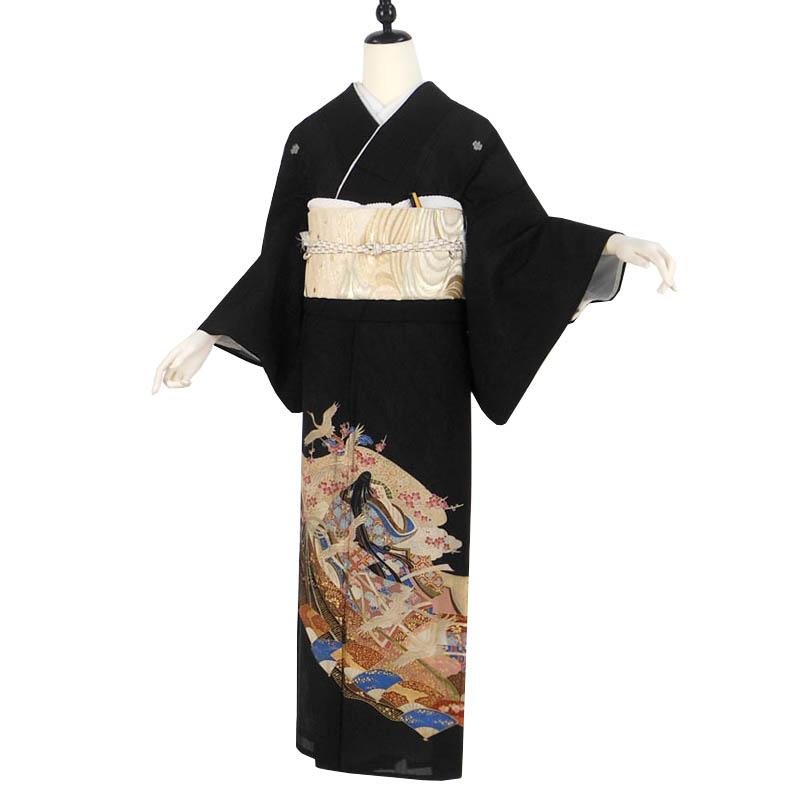 レンタル 黒留袖 18点セット 留袖レンタル フルセット ts-006 往復送料無料 絽 Mサイズ 正絹 ベージュ 源氏絵巻 古典 : かしいしょう錦 - 通販 - Yahoo!ショッピング