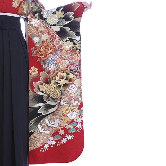 YUMI KATSURA 卒業式 振袖 袴 レンタル 桂由美 大学生 短大 専門学校 女子 セット モダン レトロ mhfg_317 レッド 黒 : 着物レンタルマイセレクトヤフー店 - 通販 ...