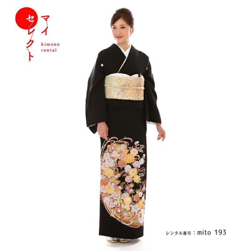 留袖レンタル 徳川の美 黒 mito-193 30代 40代 50代 高級 正絹 人気