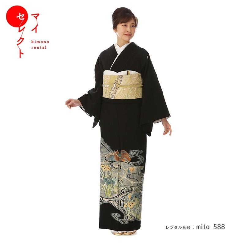 留袖レンタル 小さいサイズ 普通サイズ 安い 黒 mito-588 70代 高級 正絹 人気 結婚式 :mito-588:着物レンタルマイ ...