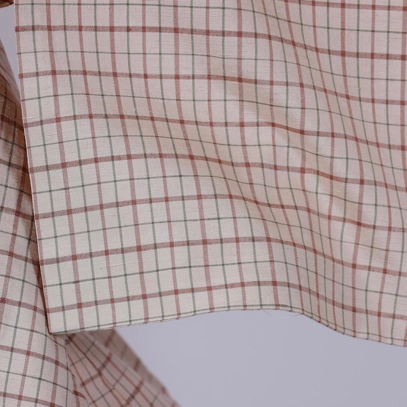 着物 紬 格子 手織り ベージュ 茶 グリーン /1109 : キモノリザーブEC - 通販 - Yahoo!ショッピング