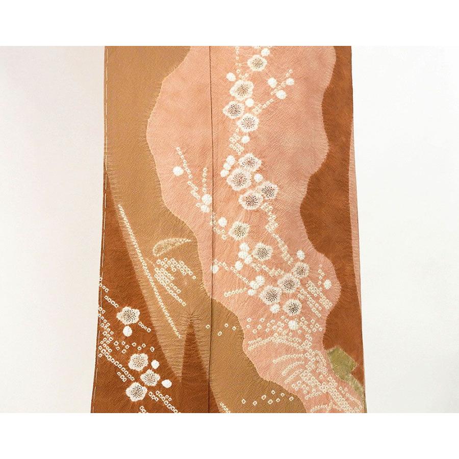 訪問着 未着用 正絹 十日町友禅 滝泰謹製 匹田梅模様 身丈148cm 裄丈