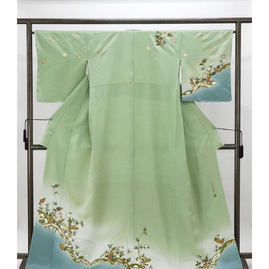 訪問着 未着用美品 正絹 友禅作家 千地泰弘作 身丈165.5cm 裄丈65.5cm 未使用 新古品 着物 結婚式 入学式 卒業式 b4087 ...