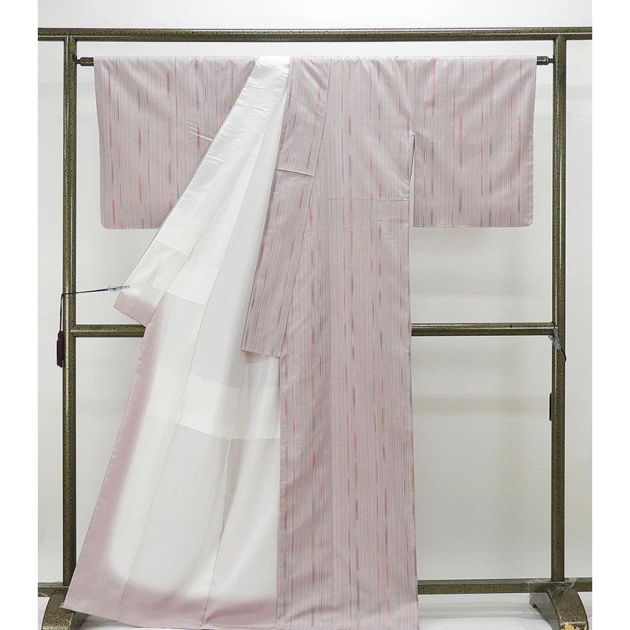 紬 新品仕立済 正絹 彩香 変わり縞模様 身丈165cm 裄丈68cm 新品