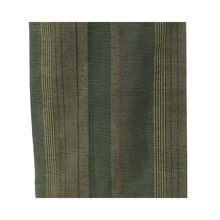 紬 未着用 正絹 古結城紬 亀甲縦縞模様 身丈170.5cm 裄丈66.5cm 未使用